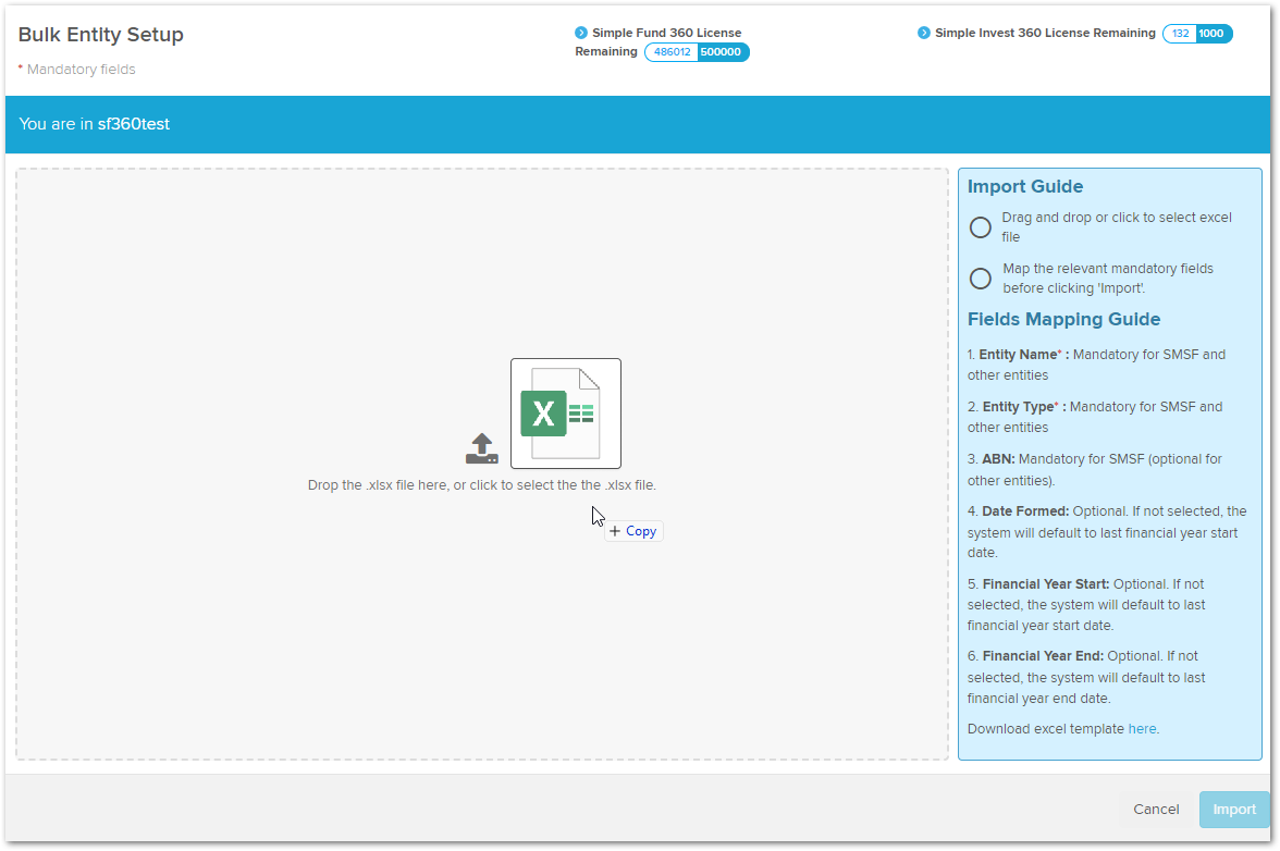 Bulk Entity Setup Simple Fund 360 Knowledge Centre