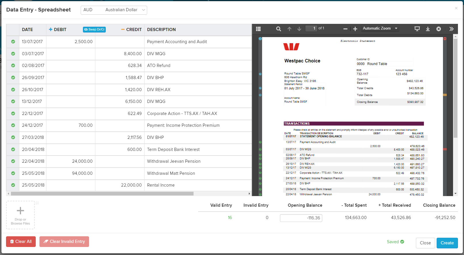 Creating Transactions from Uploaded Bank Statements – Simple Fund 360 Knowledge Centre