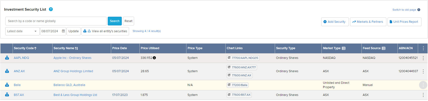 How to customise Managed Fund / Unit Trust, Share Prices and ...